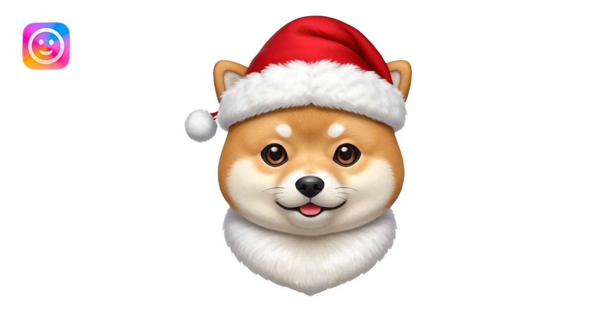 Shiba inu gif portant un chapeau de noel avec un pompon blanc qui bouge ...