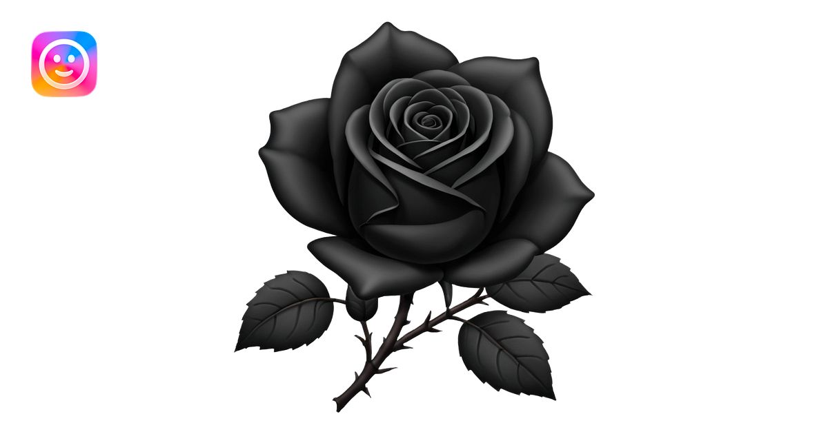 black rose, without green leaves, just flower emoji | AI Emoji Generator