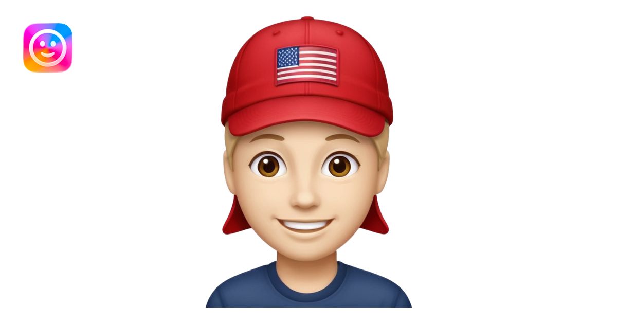 Red cap on a person that says USA on the hat emoji | AI Emoji Generator