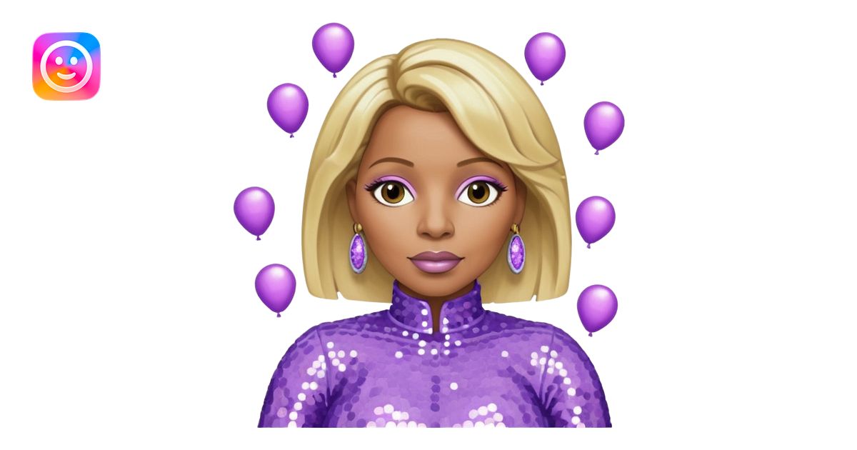 Mary J Blige with blonde hair, lilac sequin outfit emoji | AI Emoji ...