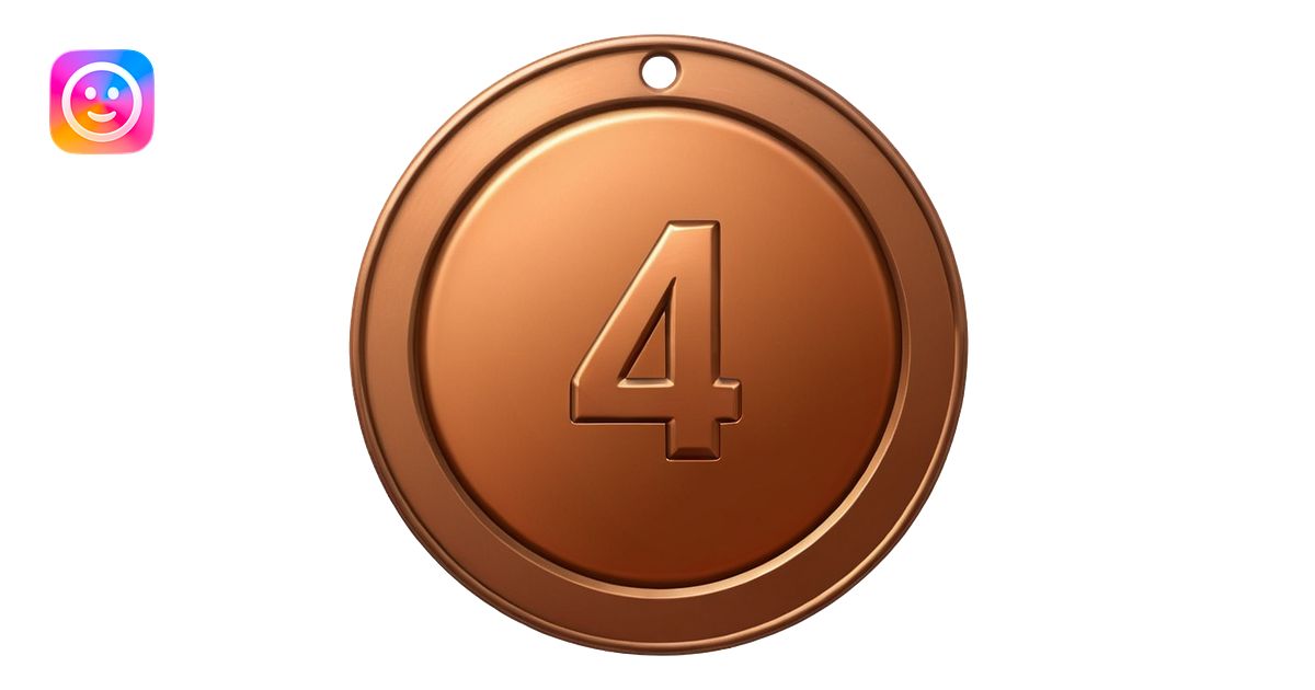 Design a medal for a 4th place emoji | AI Emoji Generator