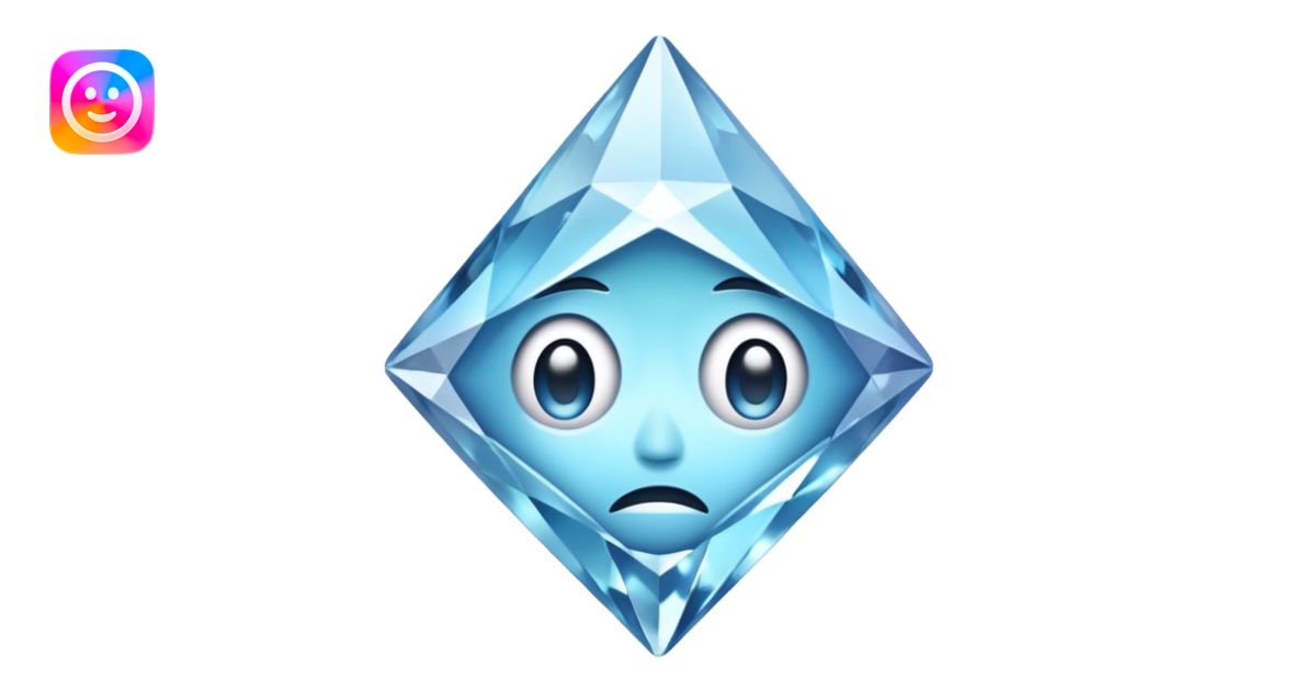 Crying diamond emoji emoji | AI Emoji Generator