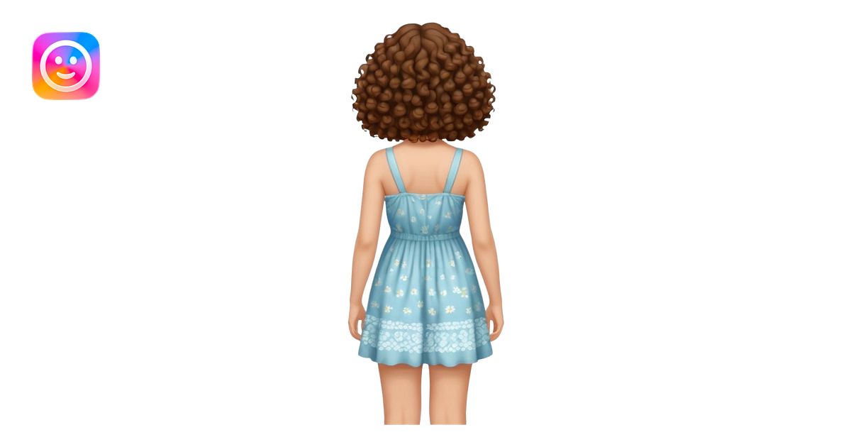 curly hair image of a girl in back view emoji | AI Emoji Generator