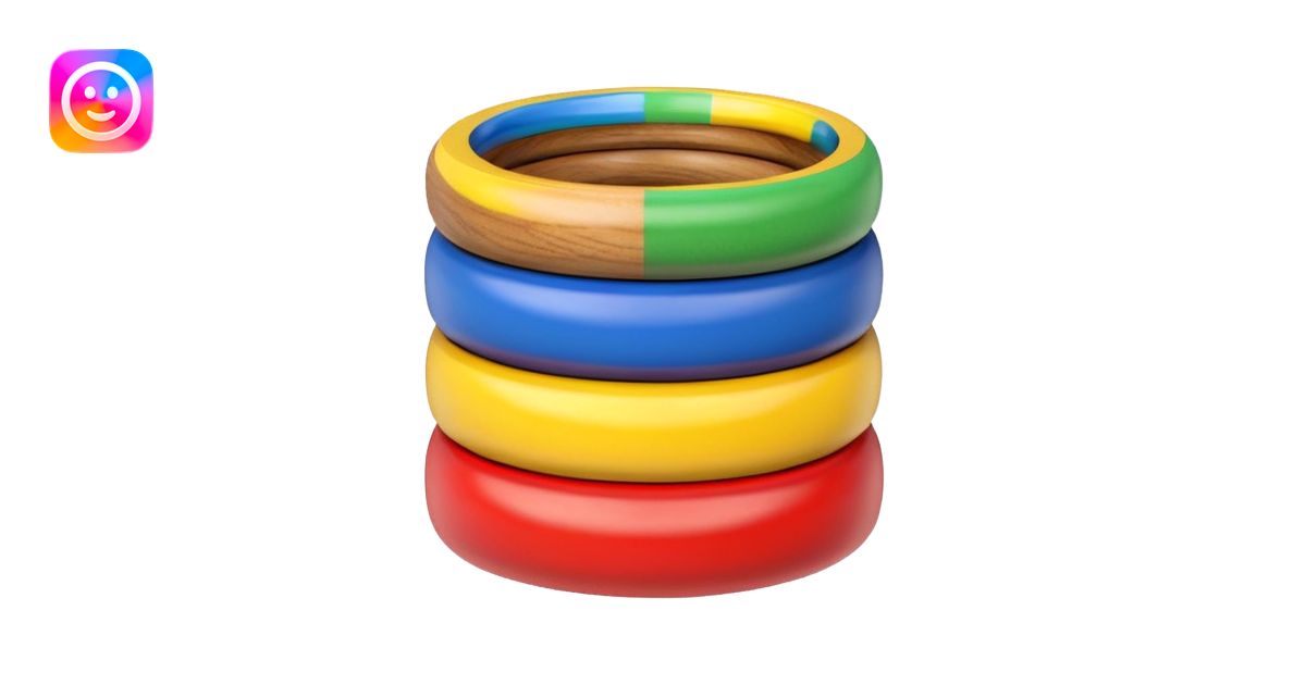Colorful stacking rings emoji | AI Emoji Generator