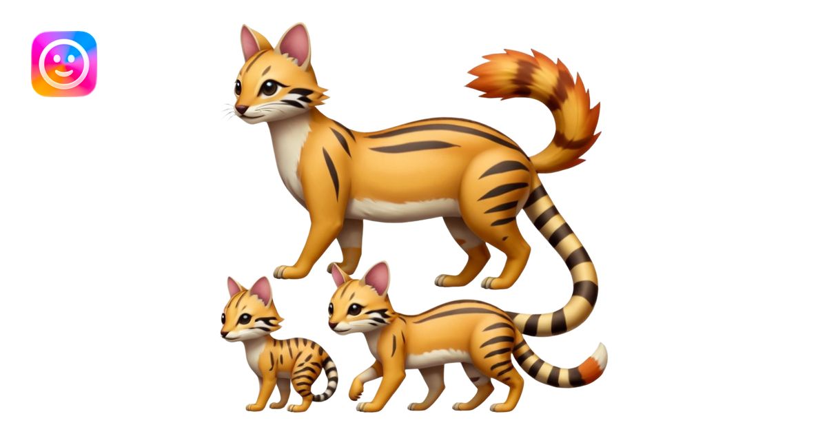 Colorful Soft Smooth Bobcat-Tiger-Numbat-Serval-Genet-Pokémon-Digimon ...