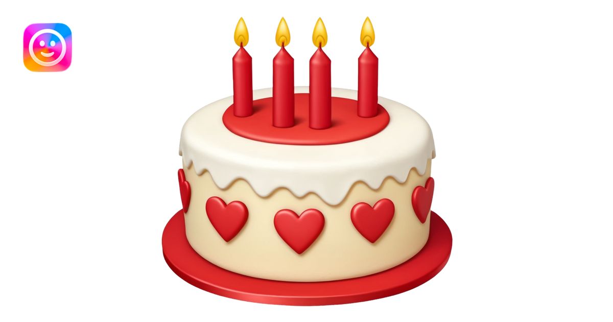 pastel de cumpleaños con un moño rojo de 3 niveles emoji | AI Emoji ...