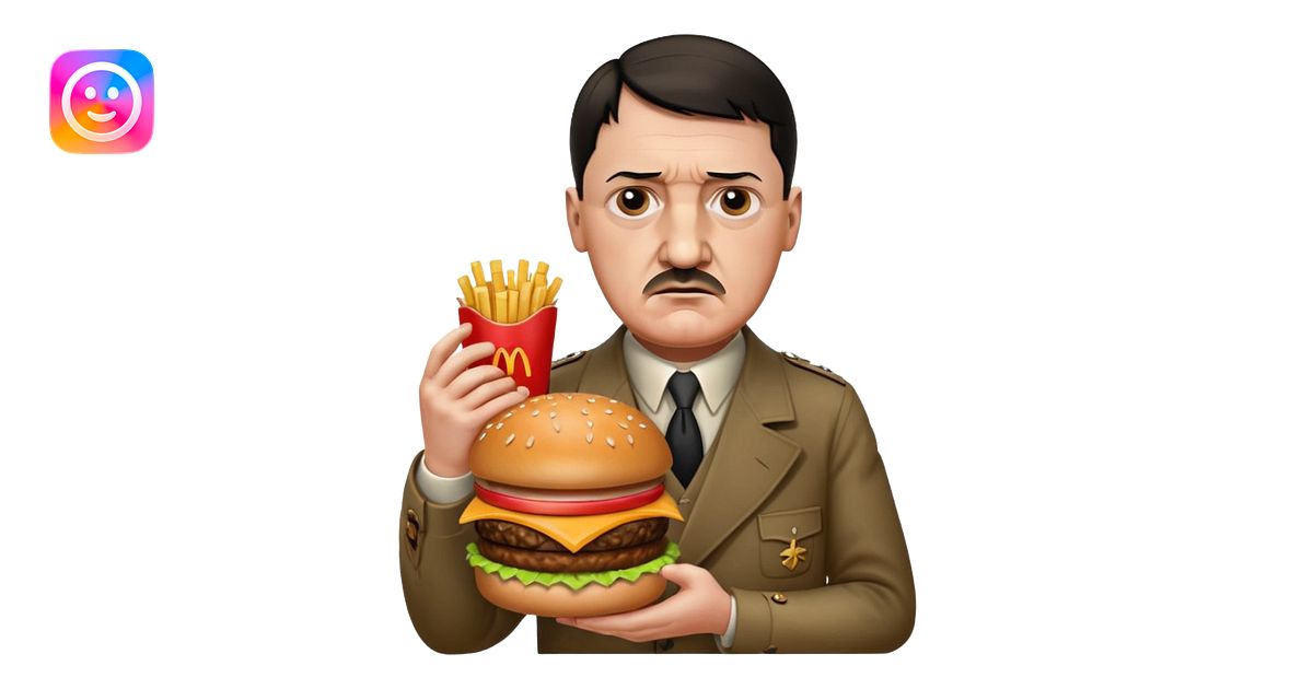 adolf hitler holding a big mac emoji | AI Emoji Generator