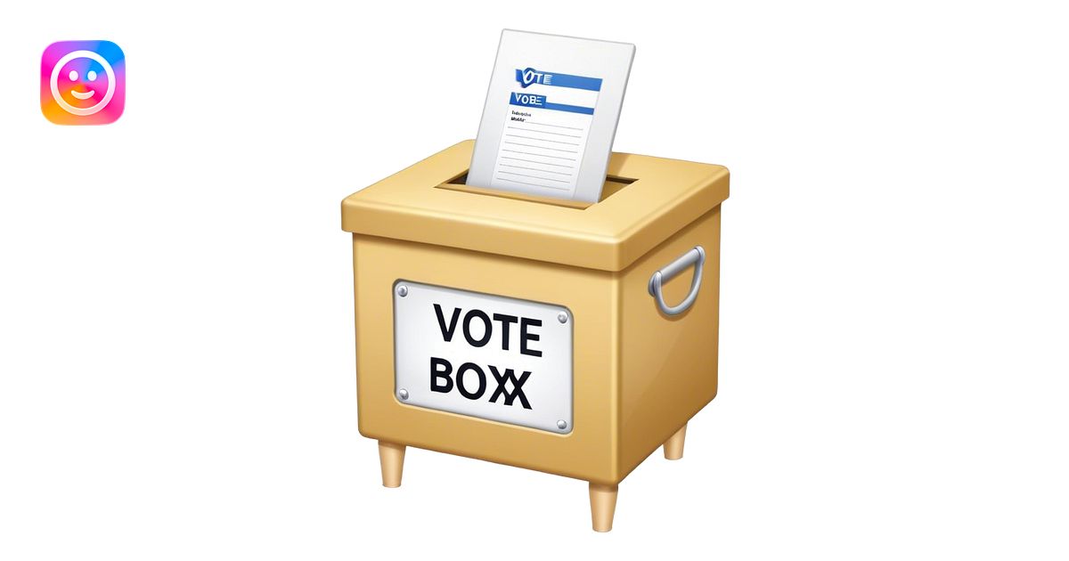 Vote box with ballet entering emoji | AI Emoji Generator