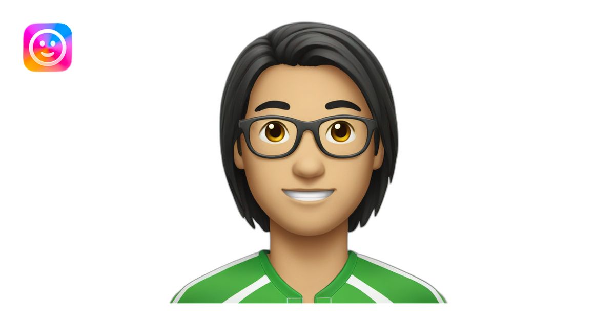 table tennis player with racket dark hair emoji | AI Emoji Generator