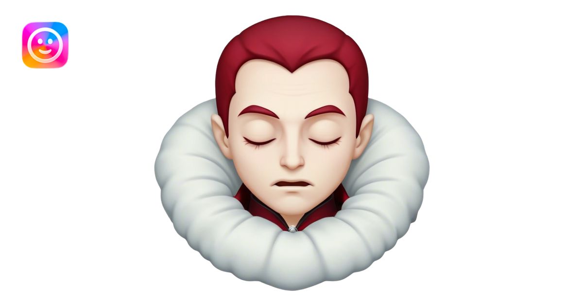 Meme-Worthy Cute Sleeping Vampire Portrait Emoji, with a refined, small ...