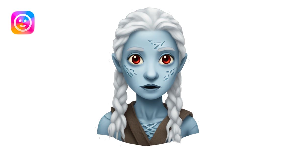Female white walker with red eyes emoji | AI Emoji Generator