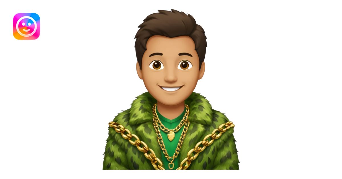 male in green fur coat emoji | AI Emoji Generator