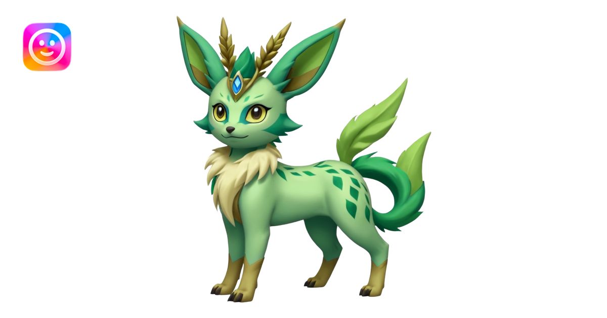 Vul-Amaura-Leafeon-Fakémon-Digimon-fusion (full body) emoji | AI Emoji ...