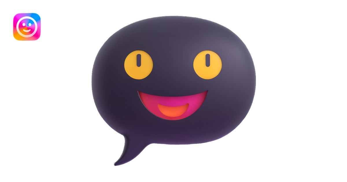 conversation bubble with a happy face emoji | AI Emoji Generator