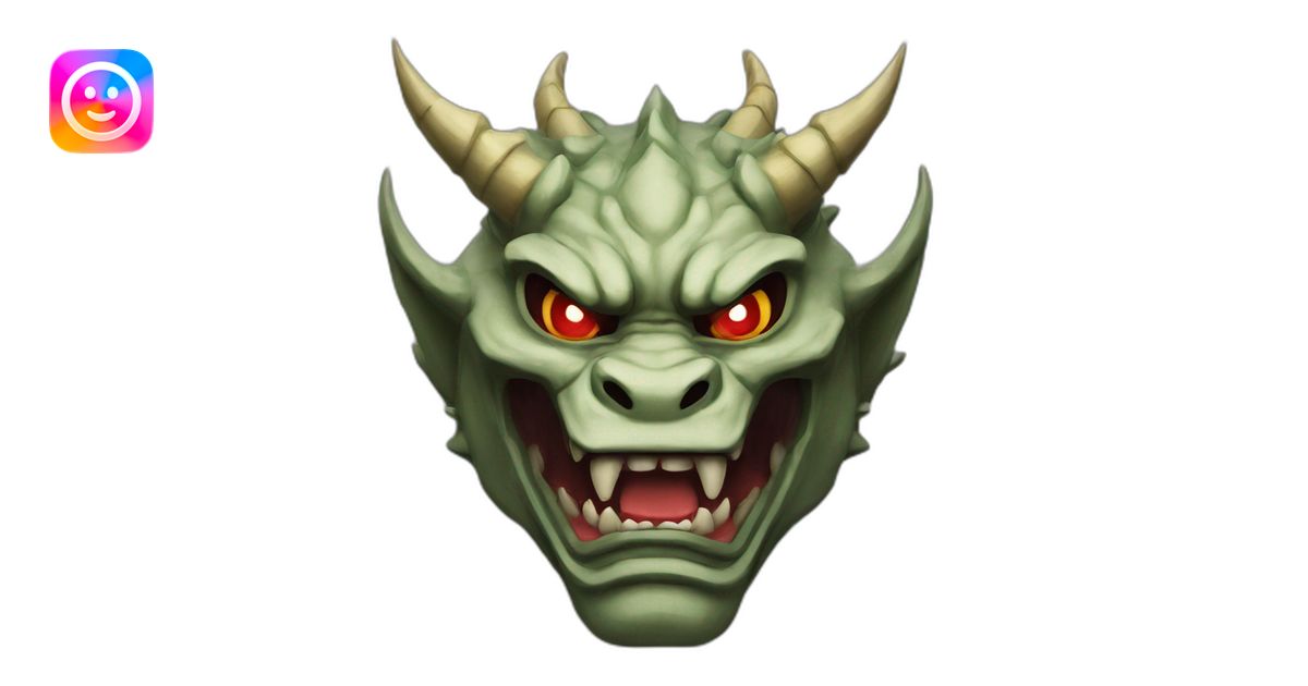 oni tenebre dragon japanese mask angry emoji | AI Emoji Generator