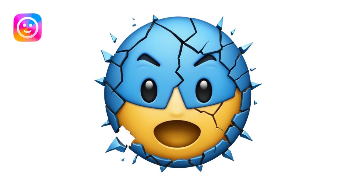 Emoji for Big damage, at guild bosses, iconic, with blue and black ...