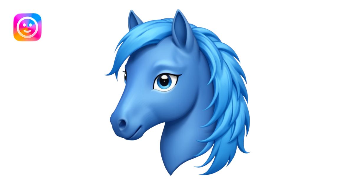 blue pony head emoji | AI Emoji Generator