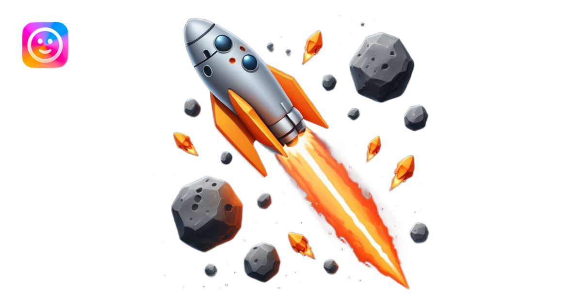 Asteroids falling in space emoji | AI Emoji Generator