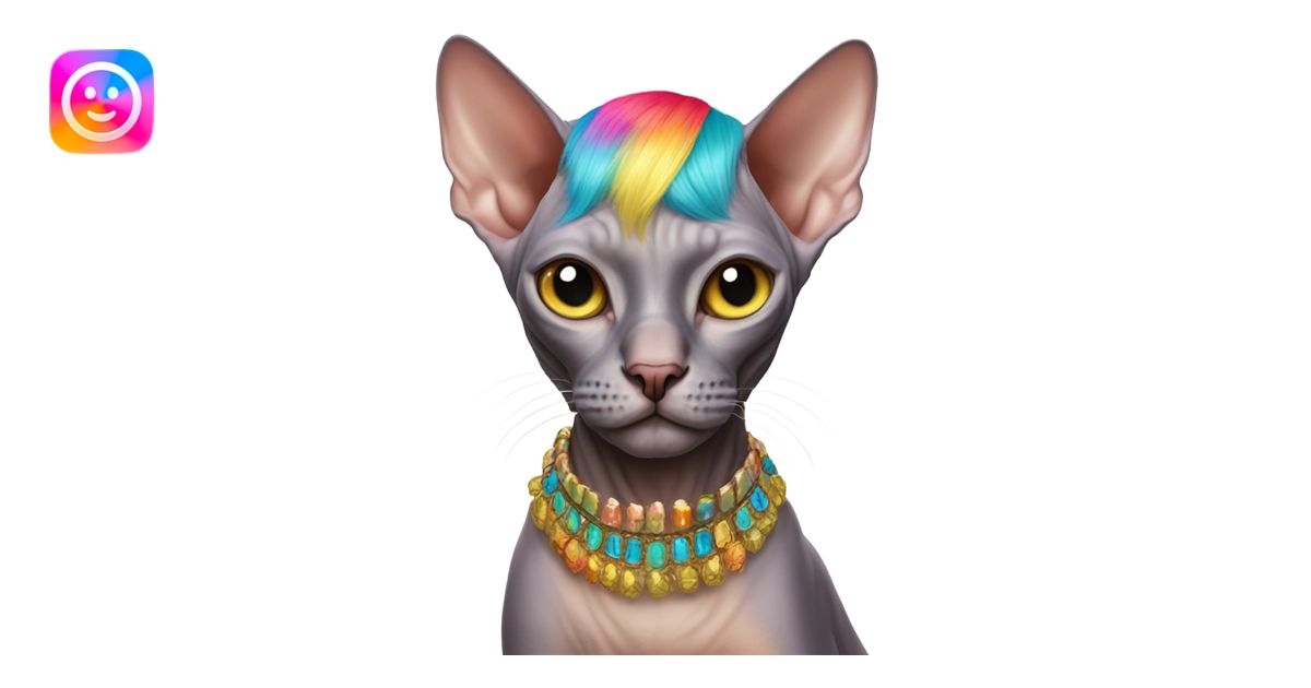 sphynx cat with wig emoji | AI Emoji Generator