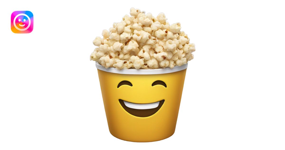 Smiling popcorn bucket emoji | AI Emoji Generator