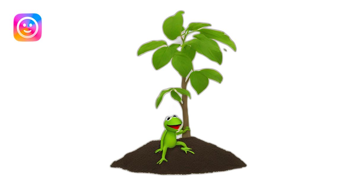 Kermit planting a tree emoji | AI Emoji Generator