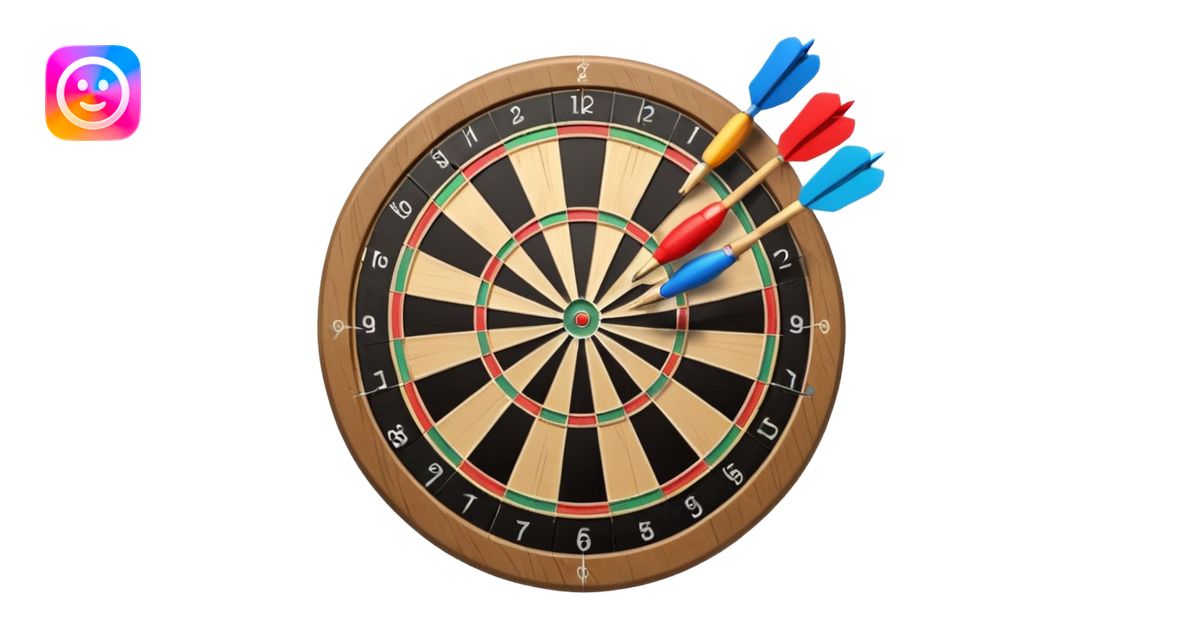 Dartboard with darts emoji | AI Emoji Generator