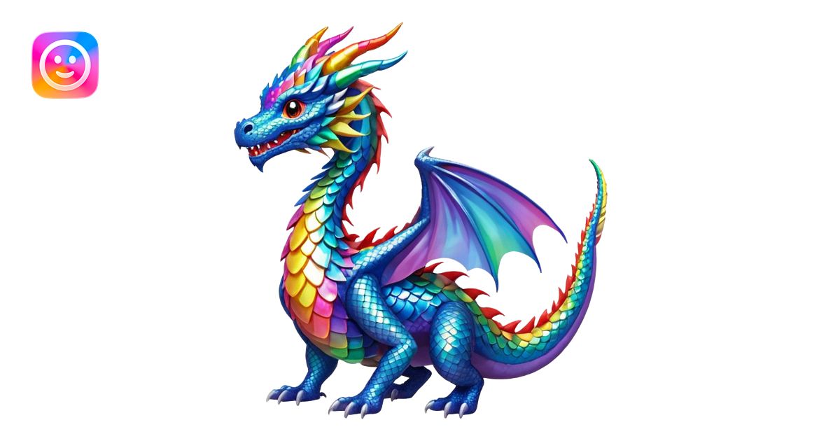 A raimbow dragon emoji | AI Emoji Generator