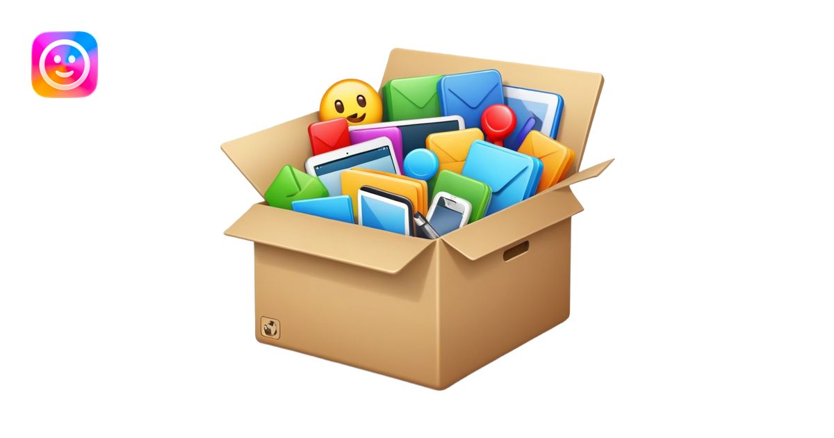 Box full of desktop material emoji | AI Emoji Generator