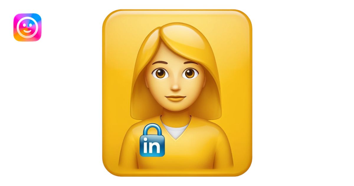 A yellow linkedin logo emoji | AI Emoji Generator