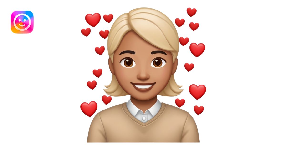 My bitmoji with hearts emoji | AI Emoji Generator