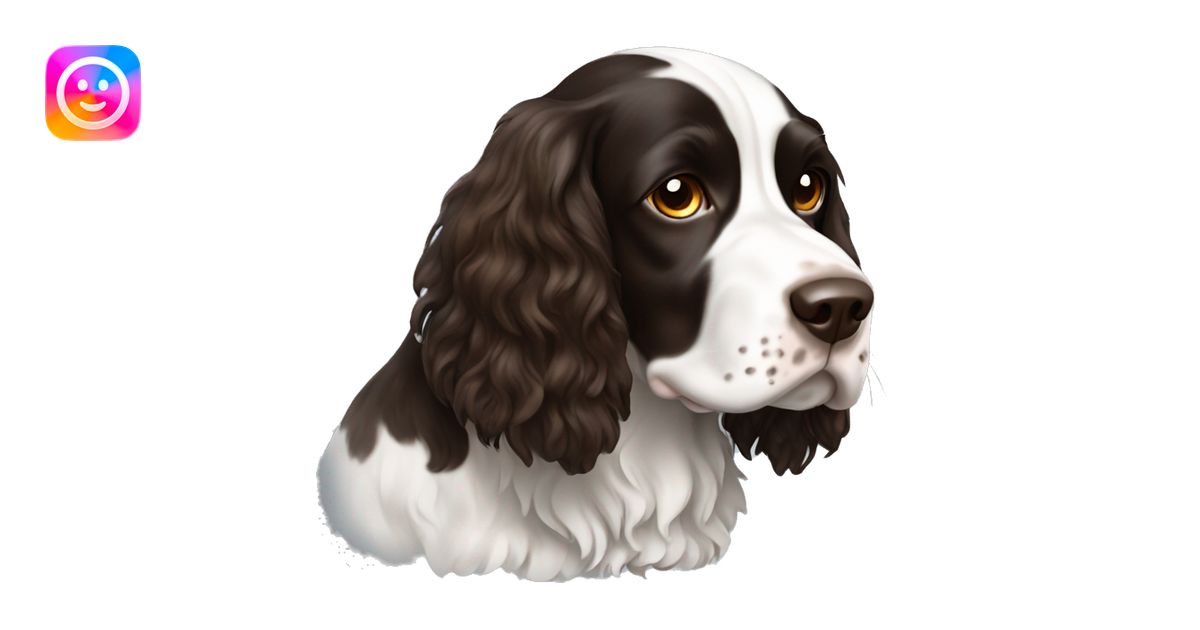 Black, white and brown English springer spaniel emoji | AI Emoji Generator