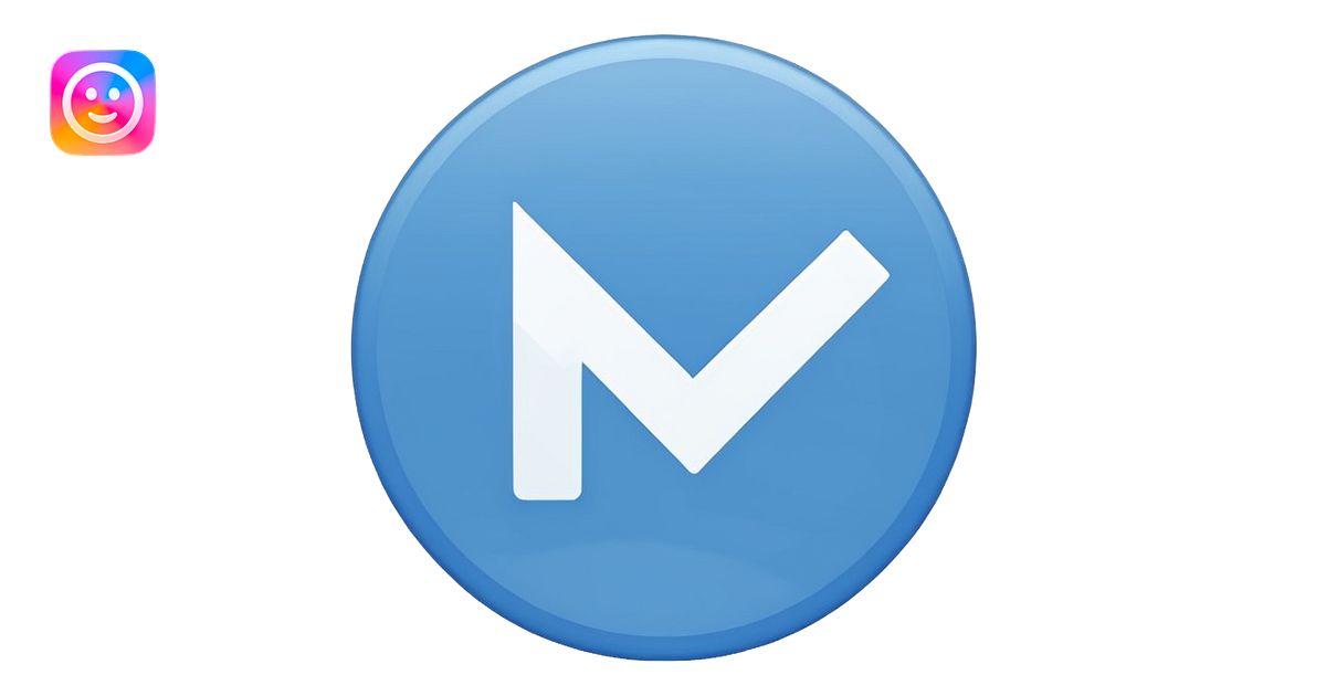 i need a blue flat 2d circle shape with smooth edges with a symbol of ...