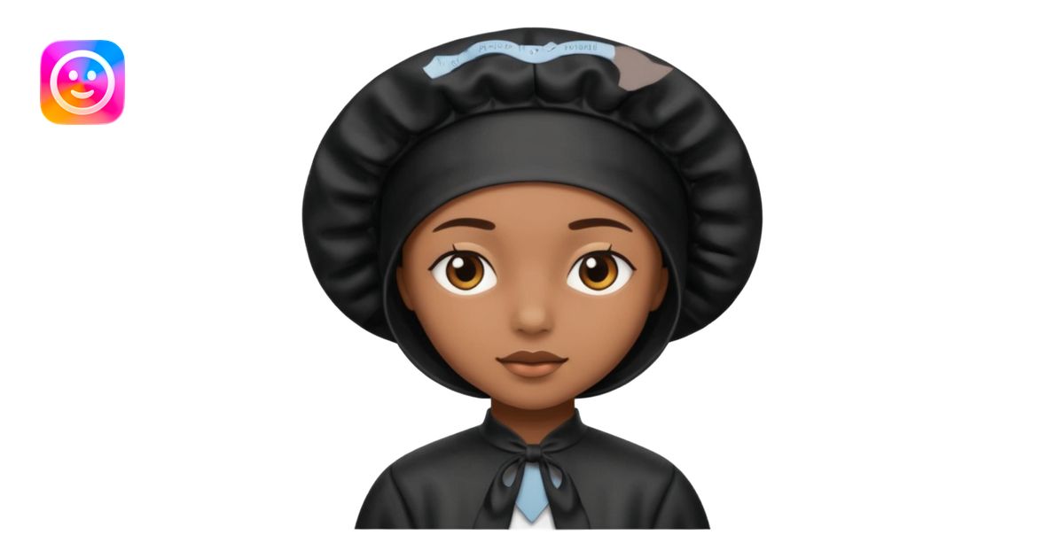 Black Silk sleep Bonnet emoji brown skin emoji | AI Emoji Generator