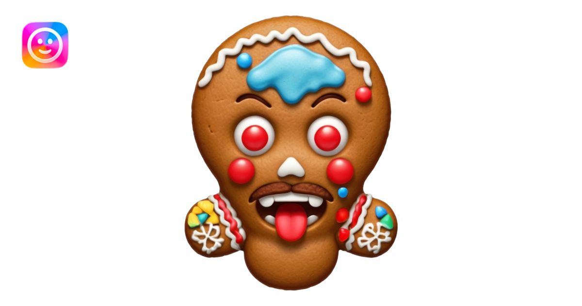 angry gingerbread man head emoji | AI Emoji Generator