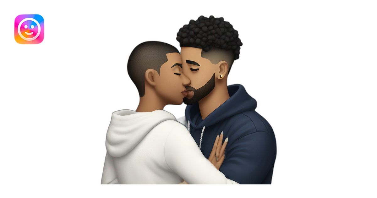 drake kissing 21 savage emoji | AI Emoji Generator