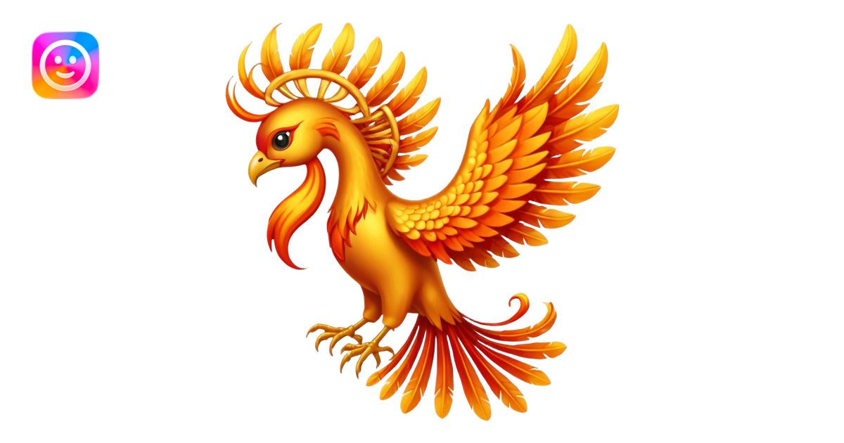 Baby phoenix - rising from ashes golden phoenix - long tail feathers ...