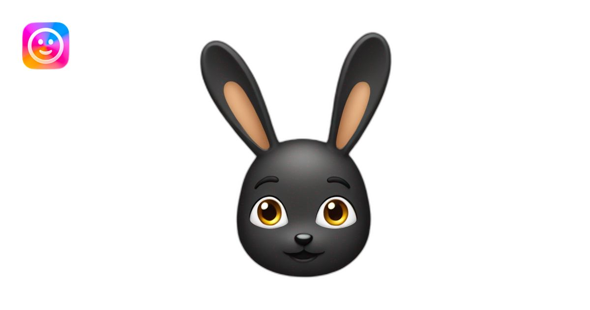 Coneja con cabello crespo negro emoji | AI Emoji Generator