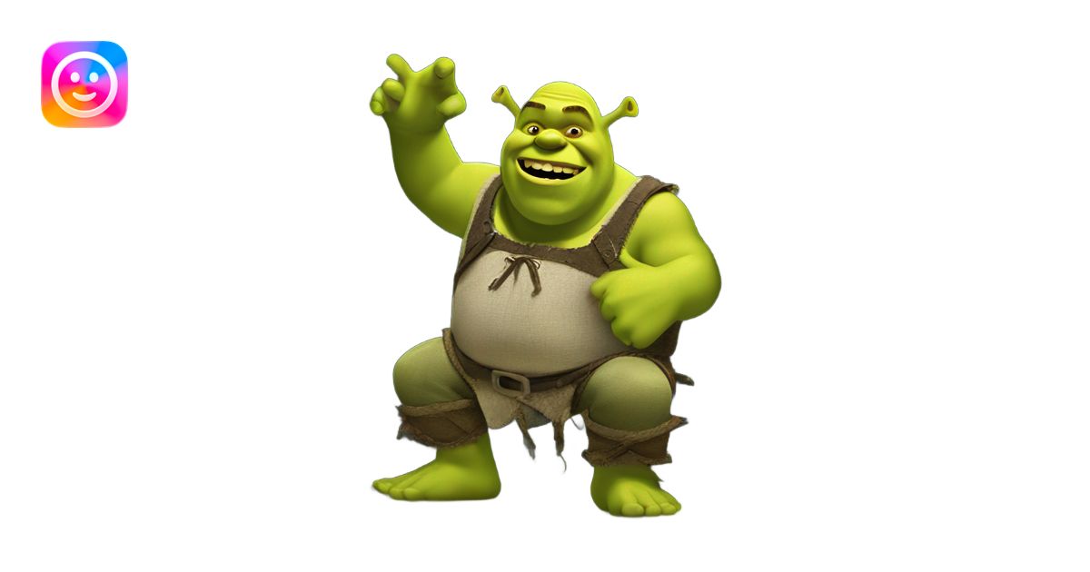 Shrek in his swamp emoji | AI Emoji Generator