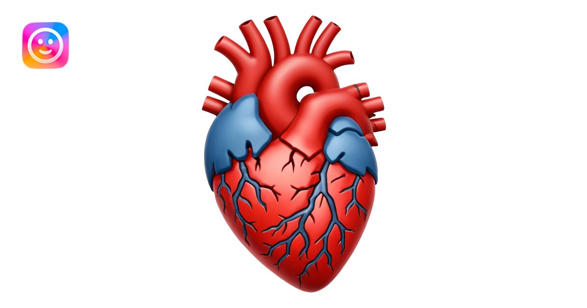 coracao anatomico rachado no meio emoji | AI Emoji Generator
