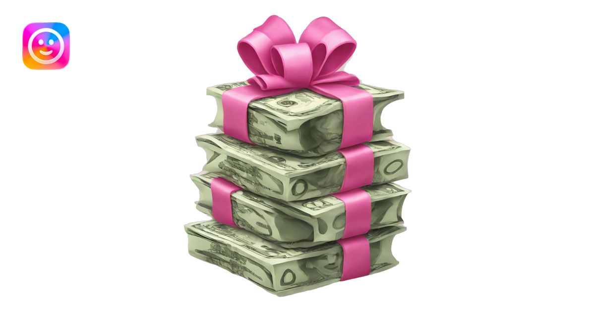 money stack with pink bow emoji | AI Emoji Generator
