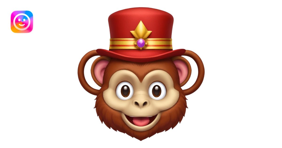 blood red monkey circus hat emoji | AI Emoji Generator