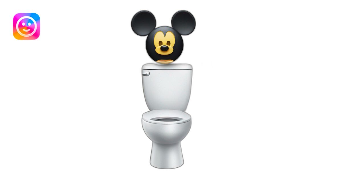 Mickey Mouse in a toilet emoji | AI Emoji Generator