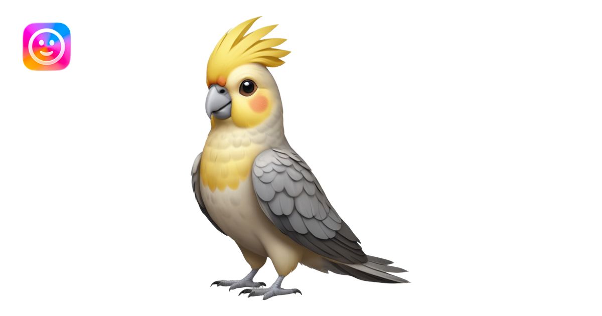 cinematic-[cockatiel]-realistic-full-body-sitting-emoji,-head-tilted ...