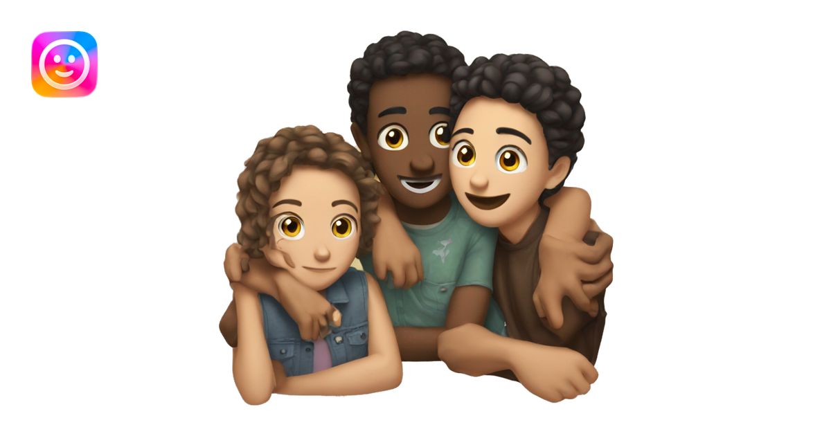 Three best friends emoji | AI Emoji Generator