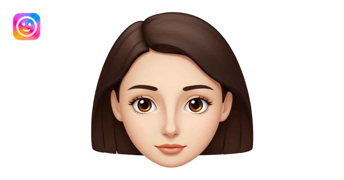 a brunette with thin nose almost sharp jaw line perfect eye brows emoji ...