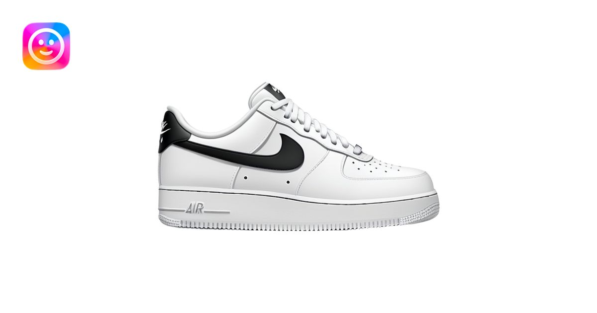 White Nike Air Force 1 sneaker with clean design and Nike swoosh emoji ...
