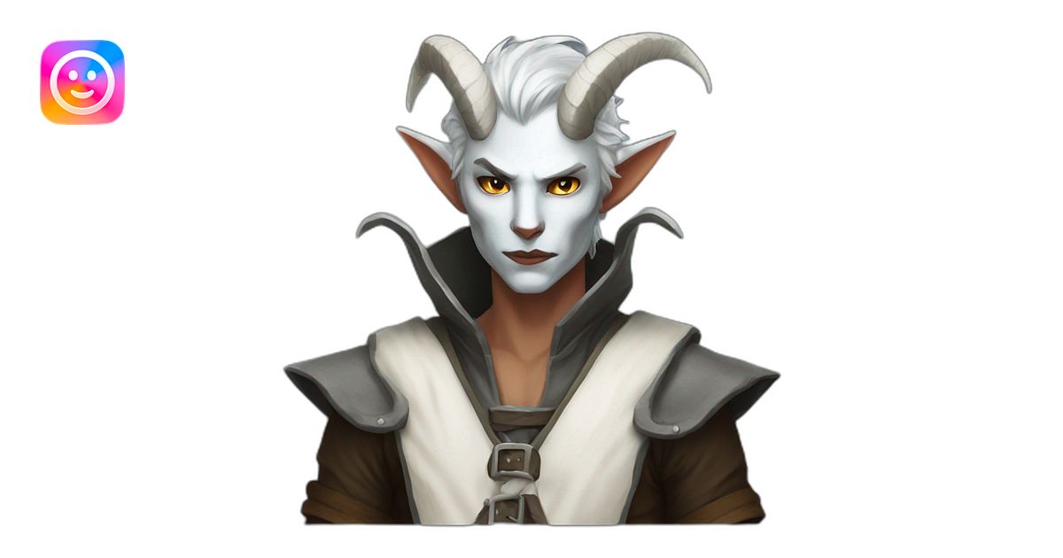 White tiefling rogue emoji | AI Emoji Generator