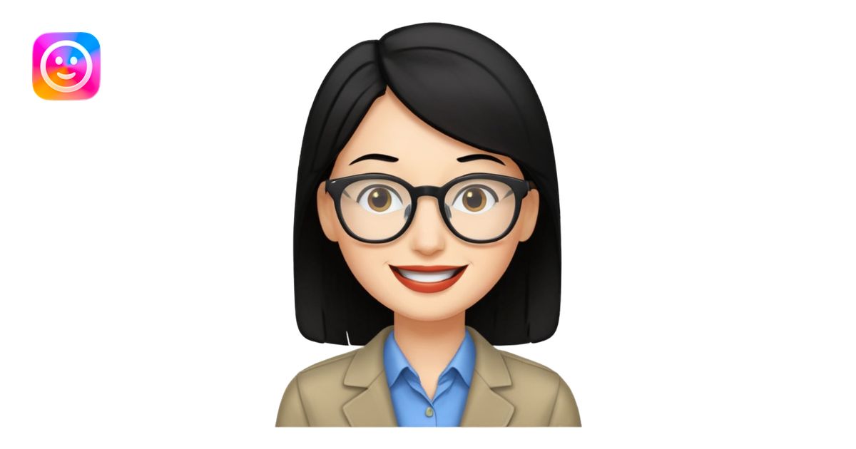 Un locutor de radio, pelo negro, con gafas, emoji | AI Emoji Generator