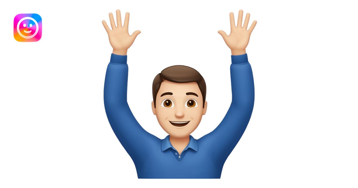 happy dad raising arms emoji | AI Emoji Generator