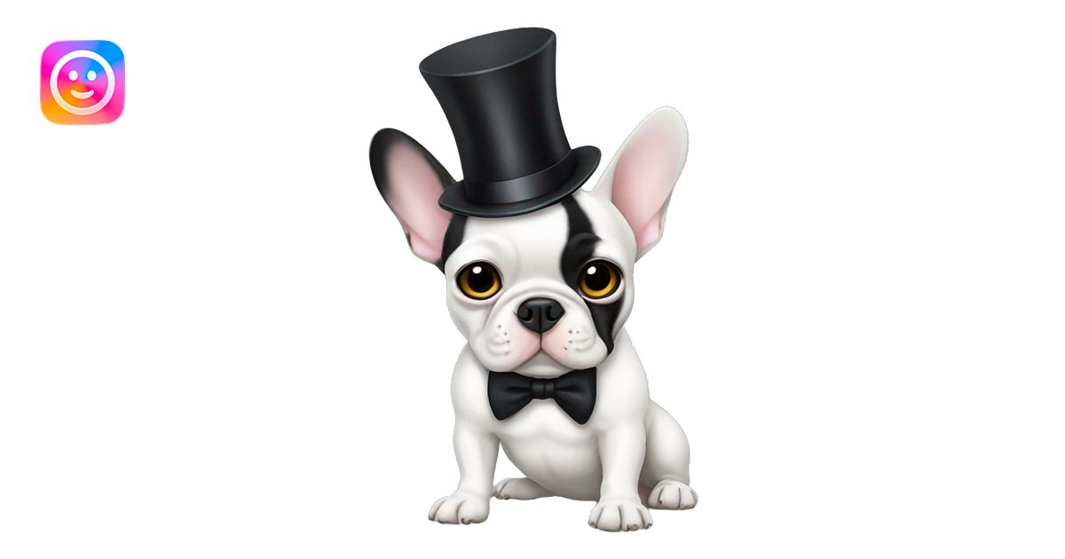 French bulldog with tux emoji | AI Emoji Generator